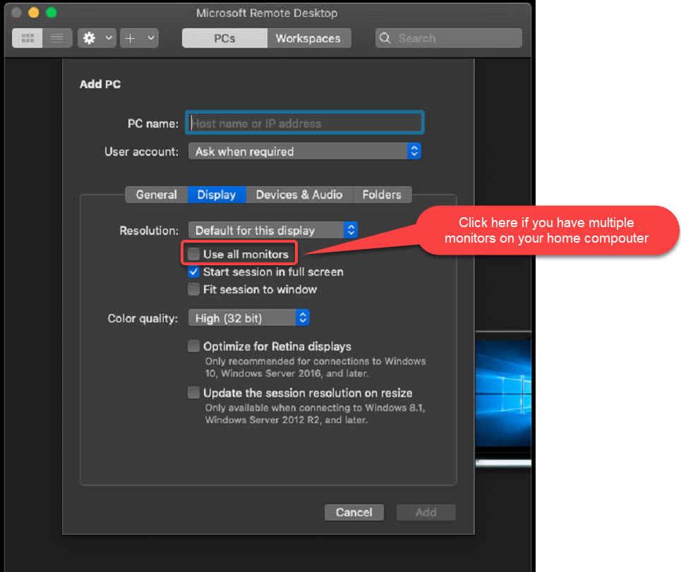 Connect to PC via RDP on a Mac - Create New Connection – AP3D Consulting