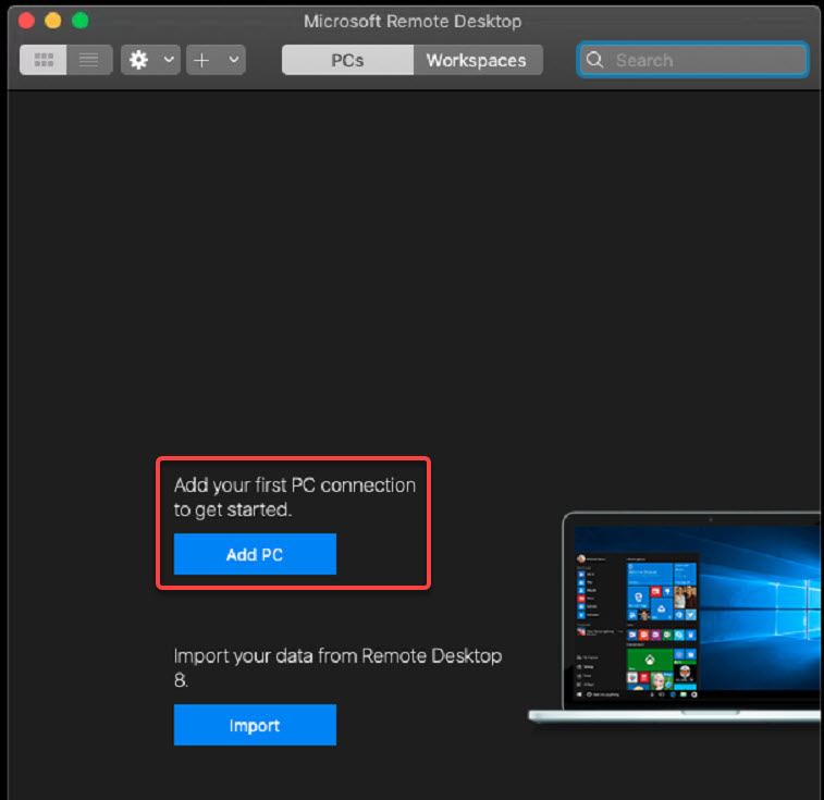 Connect to PC via RDP on a Mac - Create New Connection – AP3D Consulting