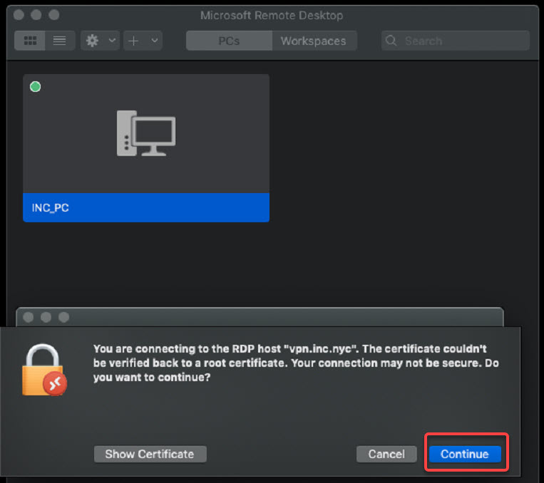 Connect to PC via RDP on a Mac - Import RDP File – AP3D Consulting