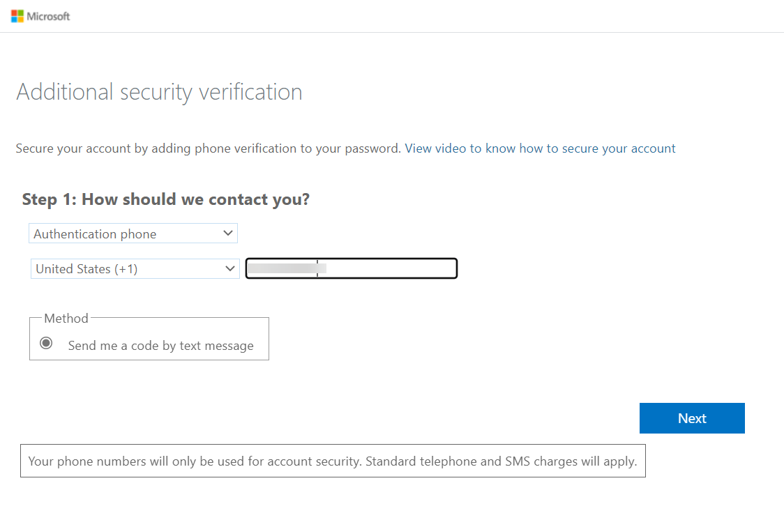 O365 - Configure MFA Credentials - SMS – AP3D Consulting