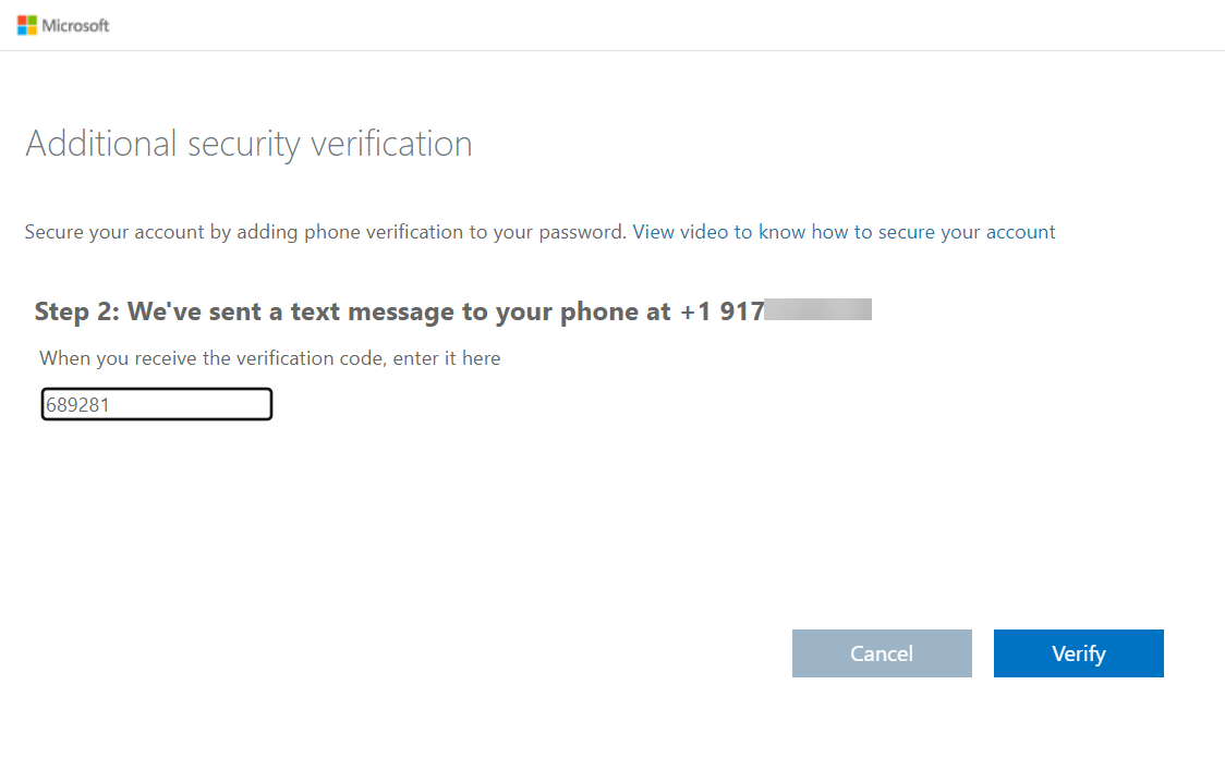 O365 - Configure MFA Credentials - SMS – AP3D Consulting